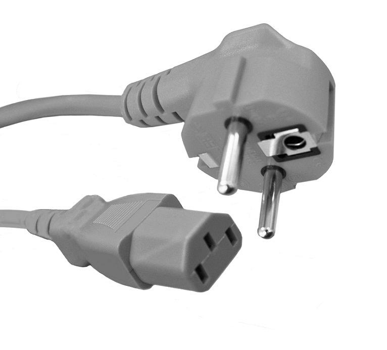 Cordset Schuko-C13 H05VV-F 3G1,00mm² 1,5m Grey