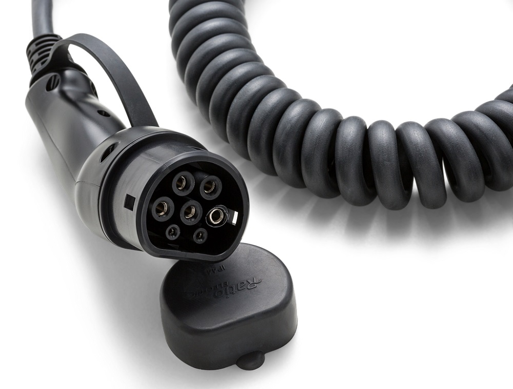 EV Charging cable T2-T2 11kW 4m coiled E-line