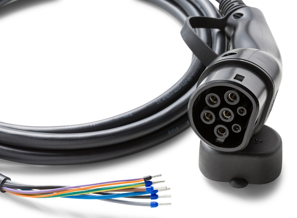 EV Charging cable T2-open end 22kW 10m E-line