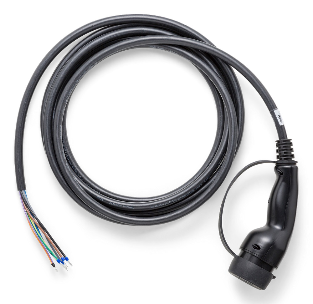 EV Charging cable T2-open end 22kW 10m E-line