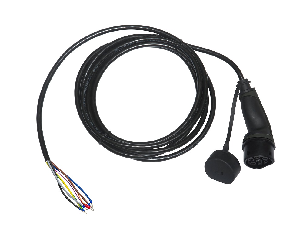 EV Charging cable T2-open end 22kW 5m premium